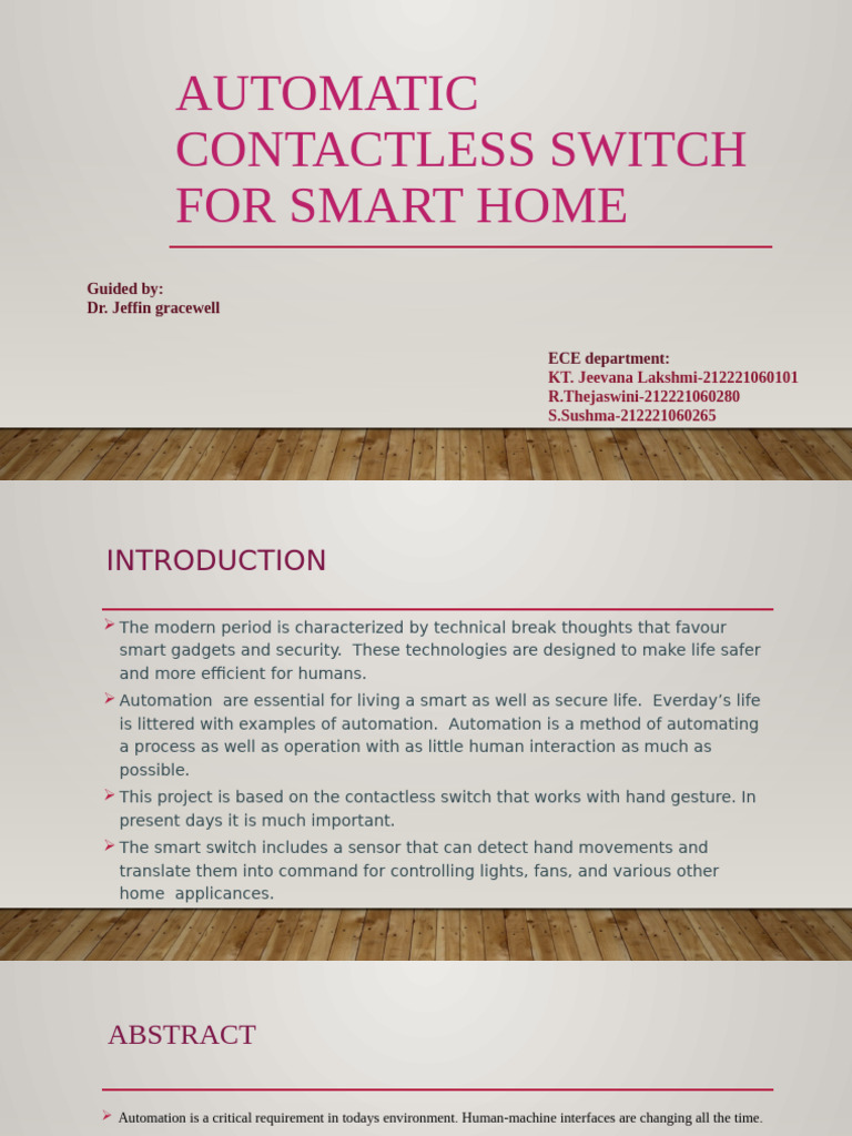 Automatic Contactless Switch PPT 1 (Autosaved) | PDF | Computing