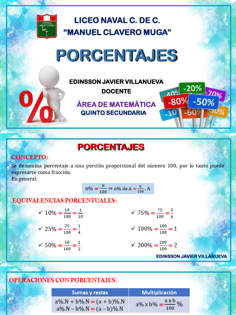 Ejercicios de Porcentajes para 5to Sec. | PDF | Porcentaje | Números