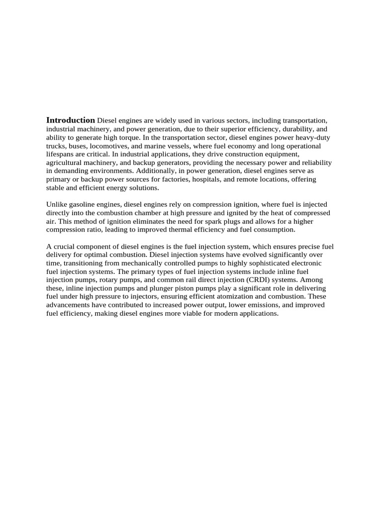 Introduction Diesel Engines Are Widely Used in Various Applications | PDF