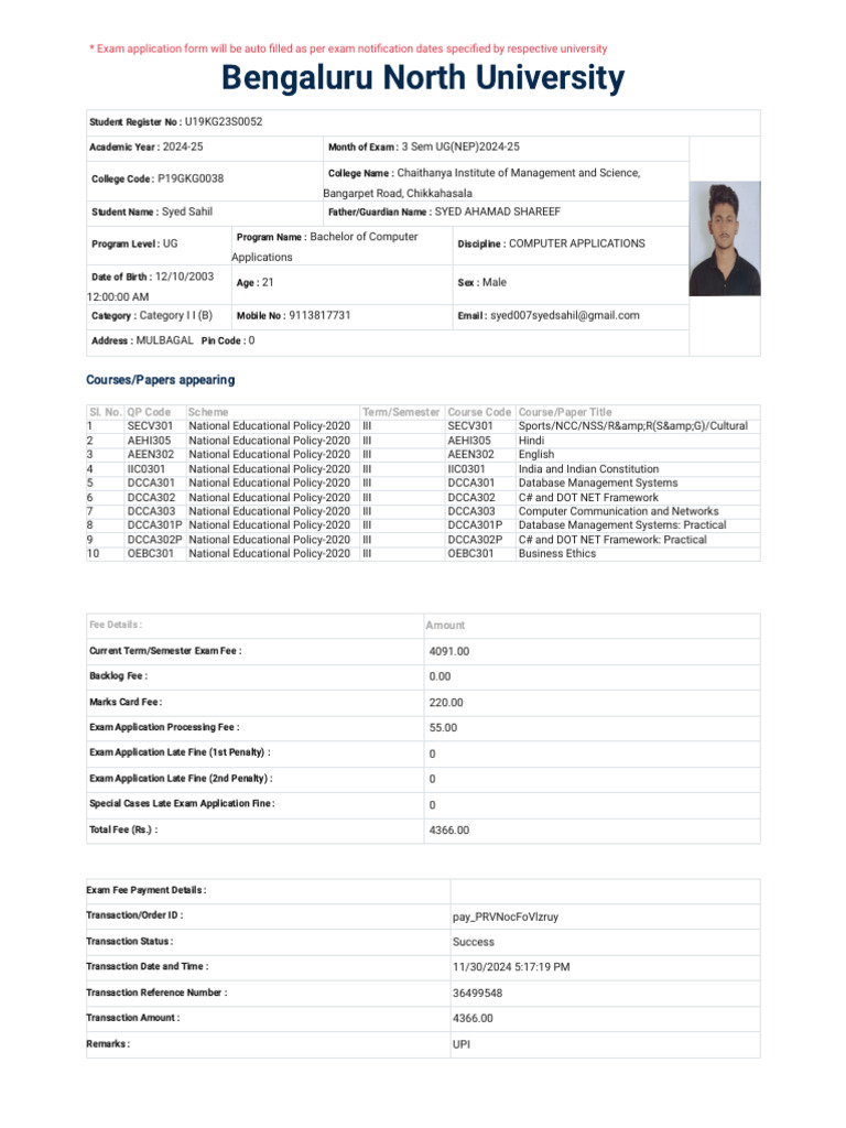 Uucms - Karnataka.gov - in ExamGeneral StudentPrintExamApplication ...