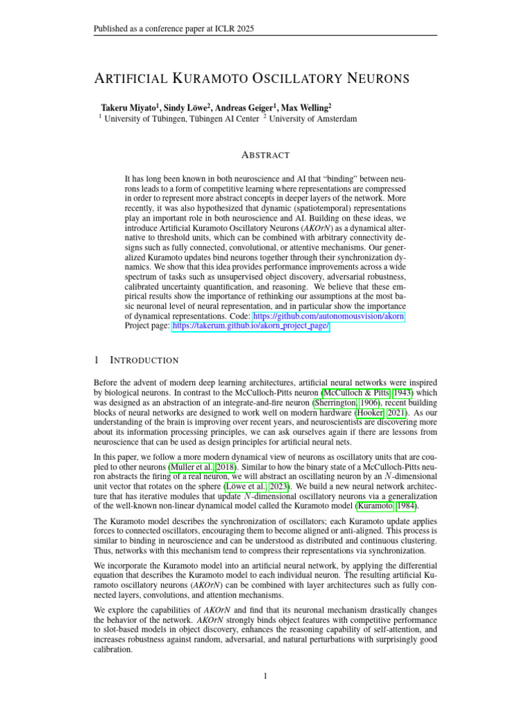 Artificial NNs via Kuramoto Oscillators | PDF | Synchronization | Neural Oscillation