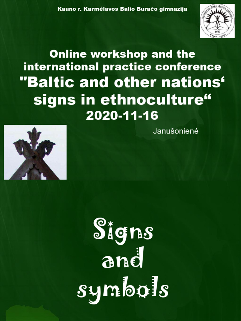 Baltic Signs and Symbols in Ethnoculture | PDF | Religious Belief And ...
