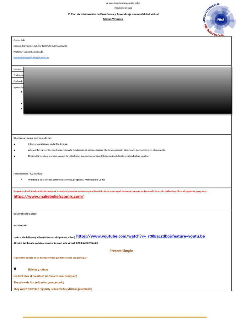 6to Plan. 2do Año - Inglés y Tia | PDF | Multilingüismo | Relaciones sintácticas