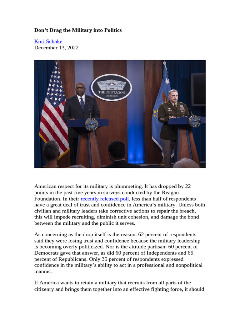 Military Politicization Erodes Trust | PDF | Joe Biden | Democratic ...