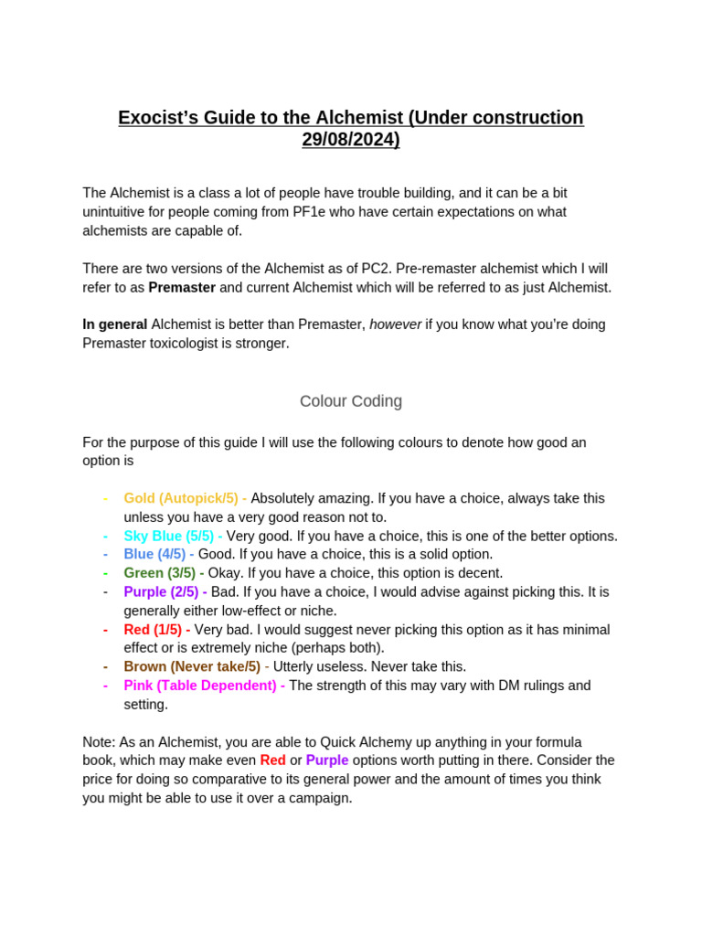 Exocist's Alchemist Guide (28 - 11 - 21) | PDF