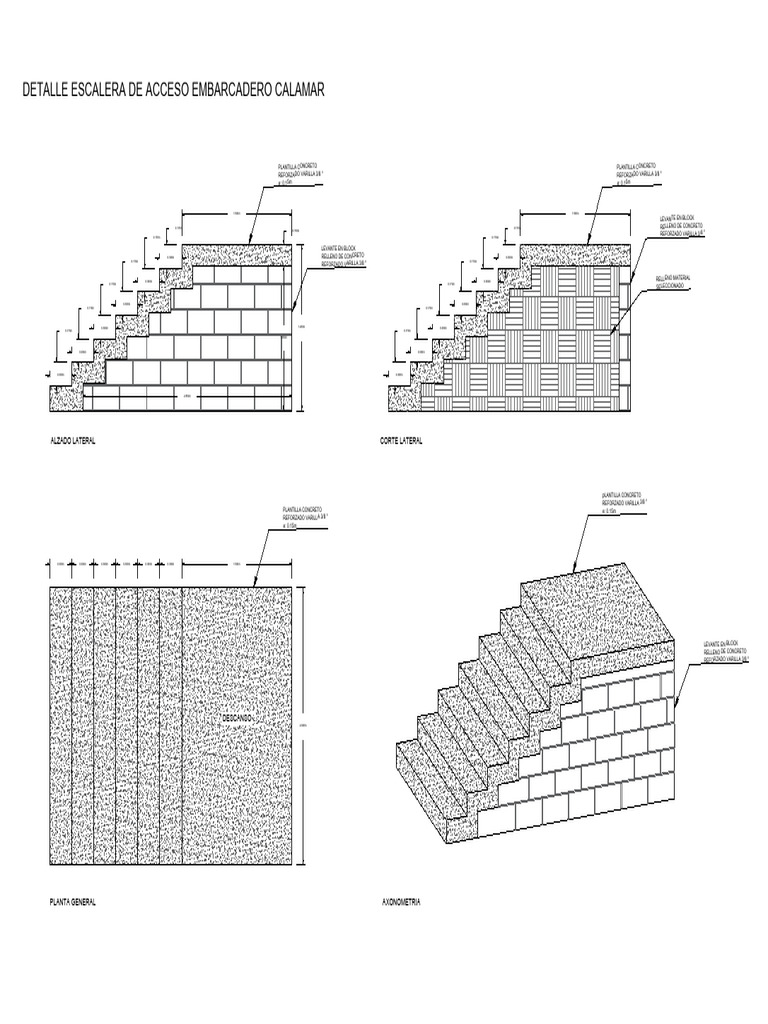 Detalle Escalera de Acceso Embarcadero Calamar | PDF