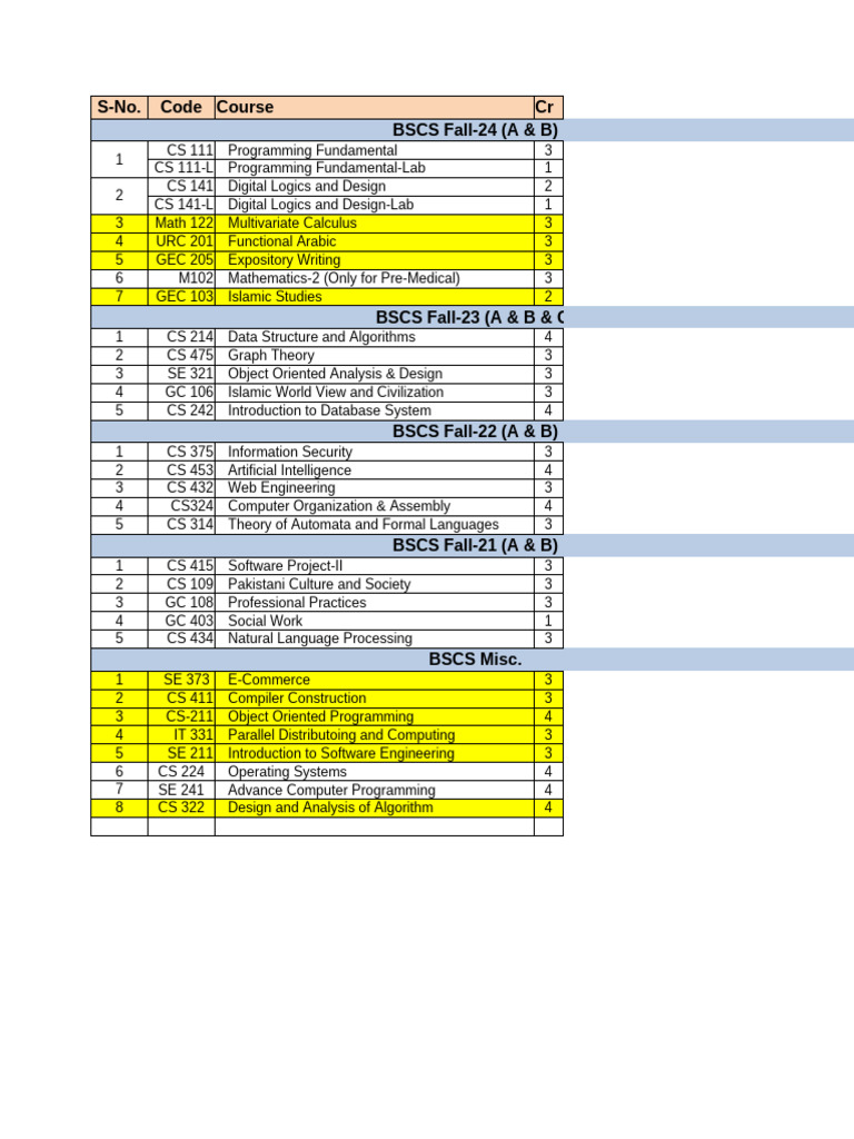 Ramzan Timetable Dcs Spring 2025 (V 4.4) | PDF | Computer Programming | Computing