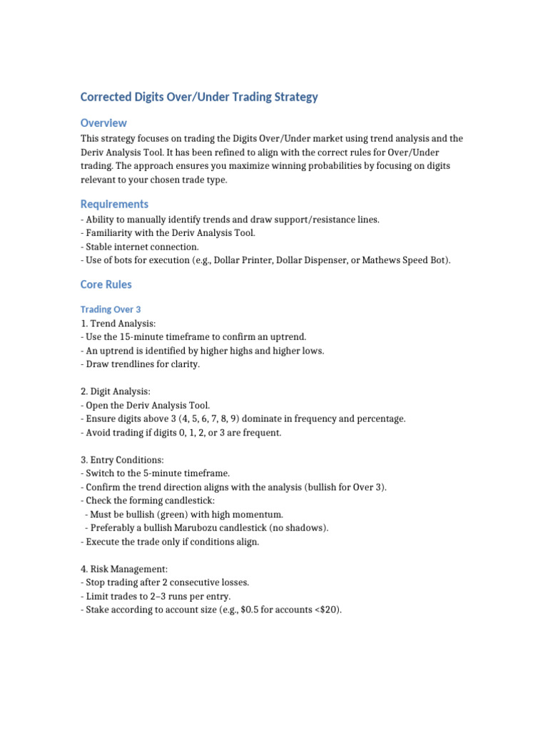 Corrected Trading Strategy | PDF