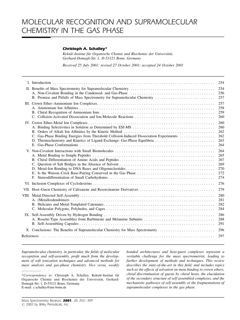 Mass Spectrometry Reviews - 2002 - Schalley - Molecular Recognition and ...