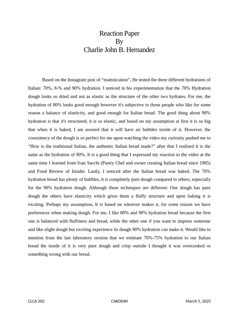 Reaction Paper | PDF