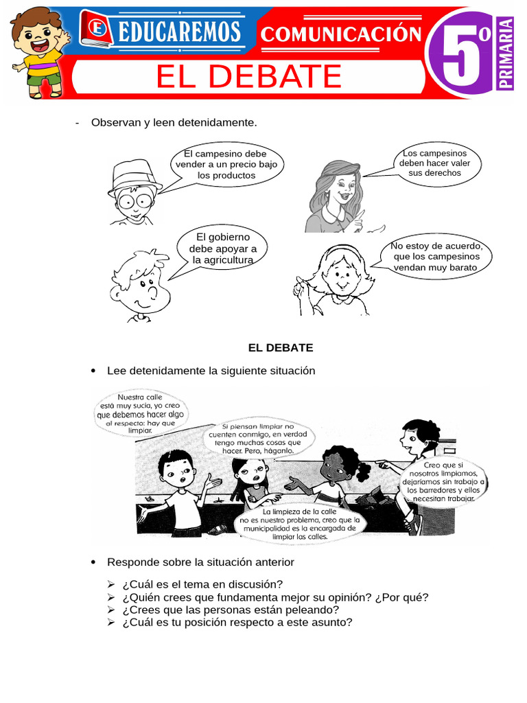 El Debate para Quinto Grado de Primaria | PDF