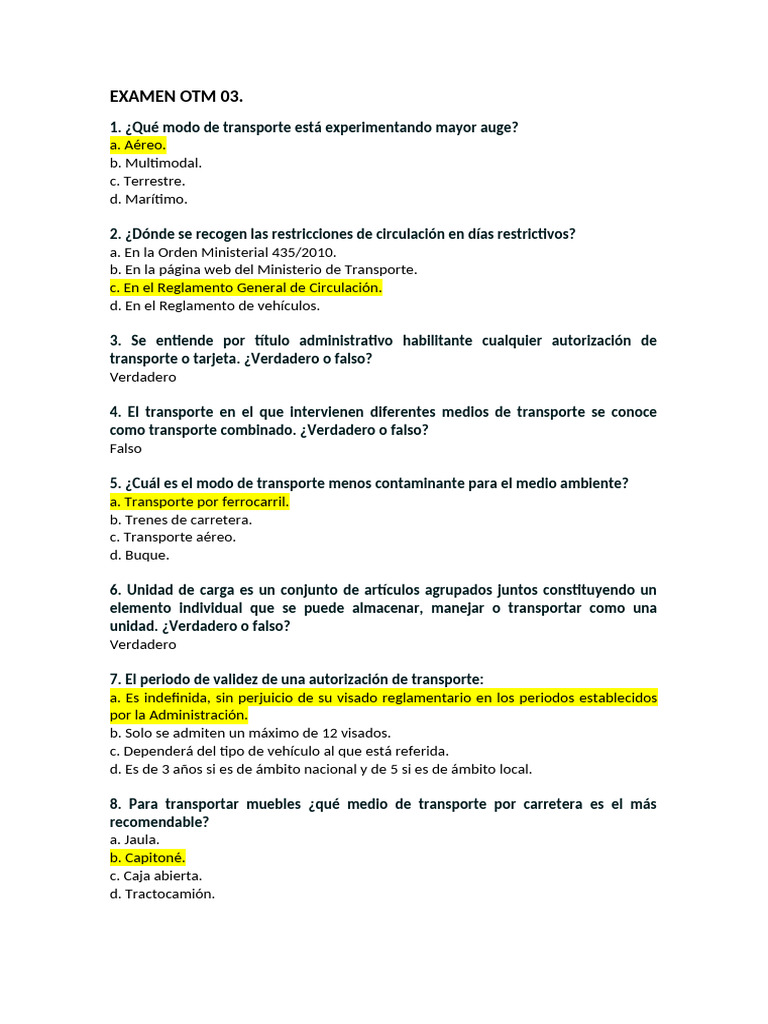 Examen Otm 03 | PDF