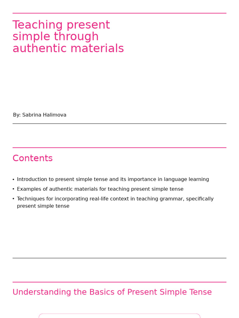 Teaching Present Simple Navoiy State University | PDF | Learning ...