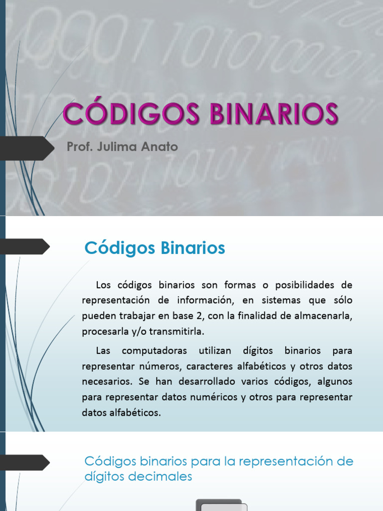 Códigos Binarios | PDF | Decimal codificado en binario | Ascii