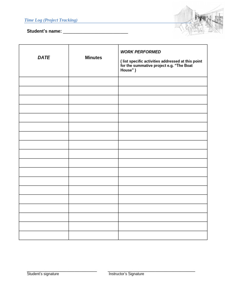 Project Time Log Template | PDF