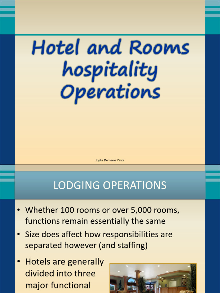 Hospitality Product - Organization and Structure of Hospitality ...