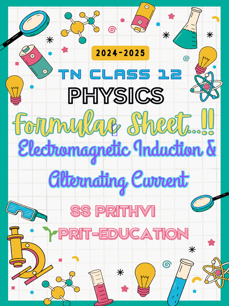 12th Physics Chapter 4 Formula Sheet English Medium PDF Download | PDF ...