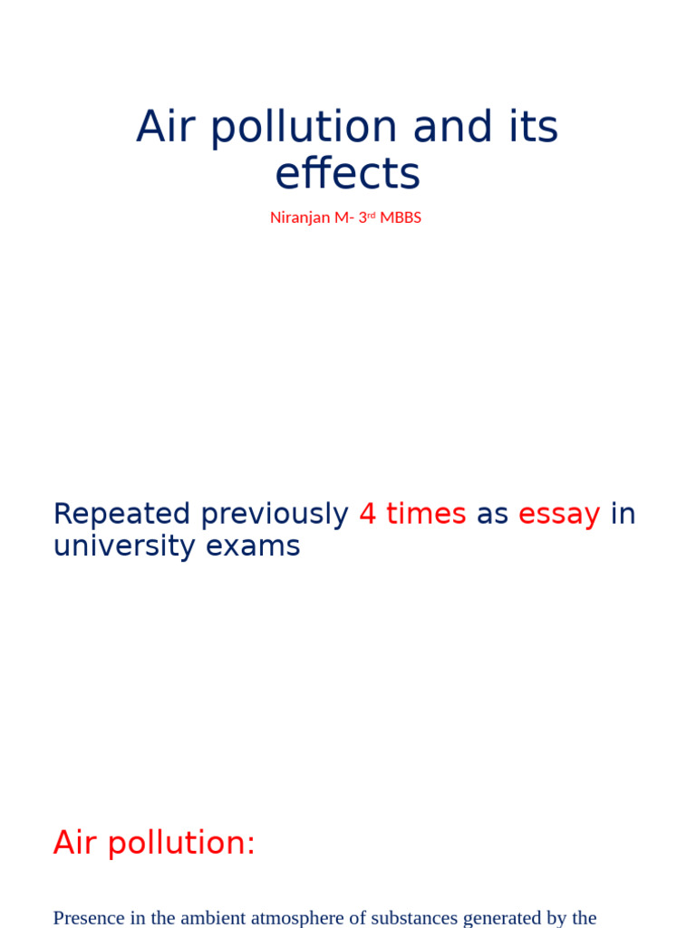 Air Pollution Seminar Overview | PDF | Air Pollution | Atmosphere Of Earth