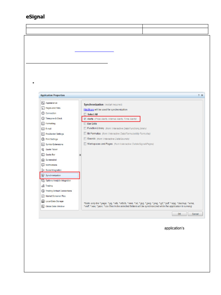 Esignal 12 - 16 Release Notes | PDF | Window (Computing) | Menu (Computing)