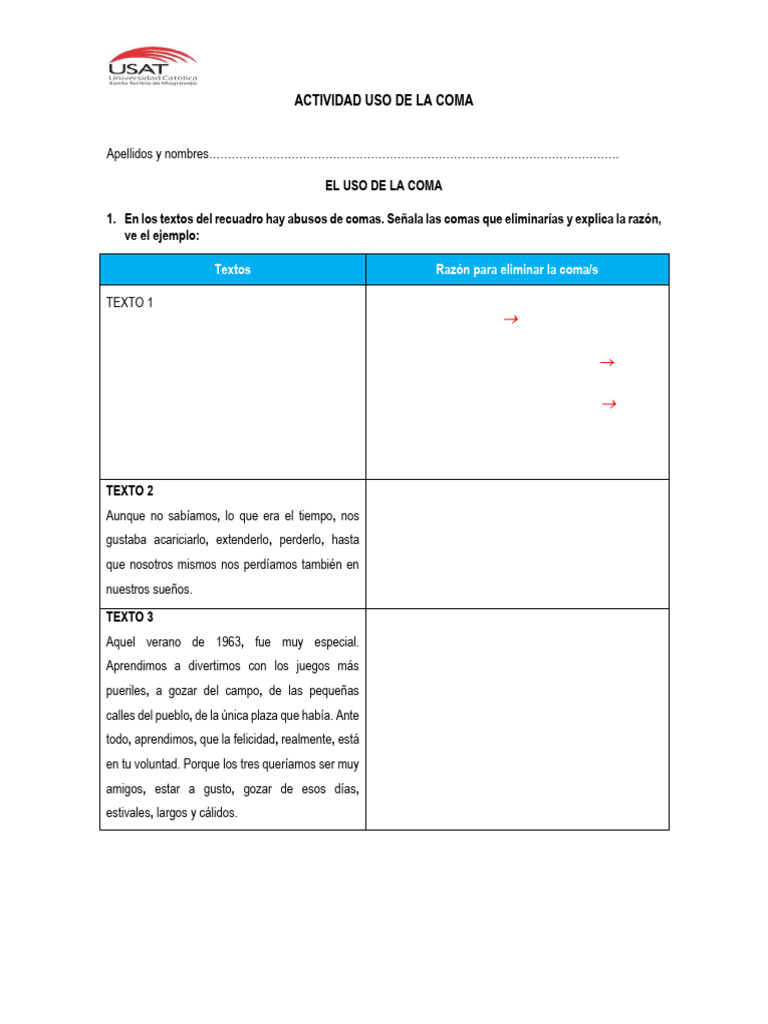 Uso Correcto de la Coma en Textos | PDF
