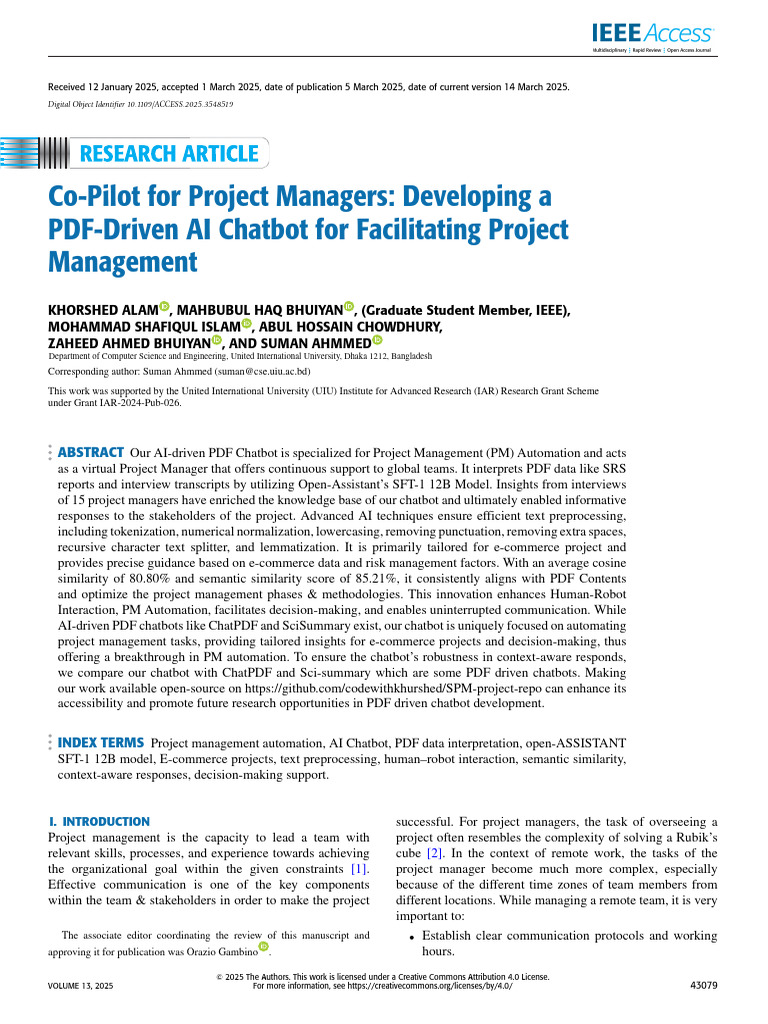 Co-Pilot for Project Managers Developing a PDF-Driven AI Chatbot for ...