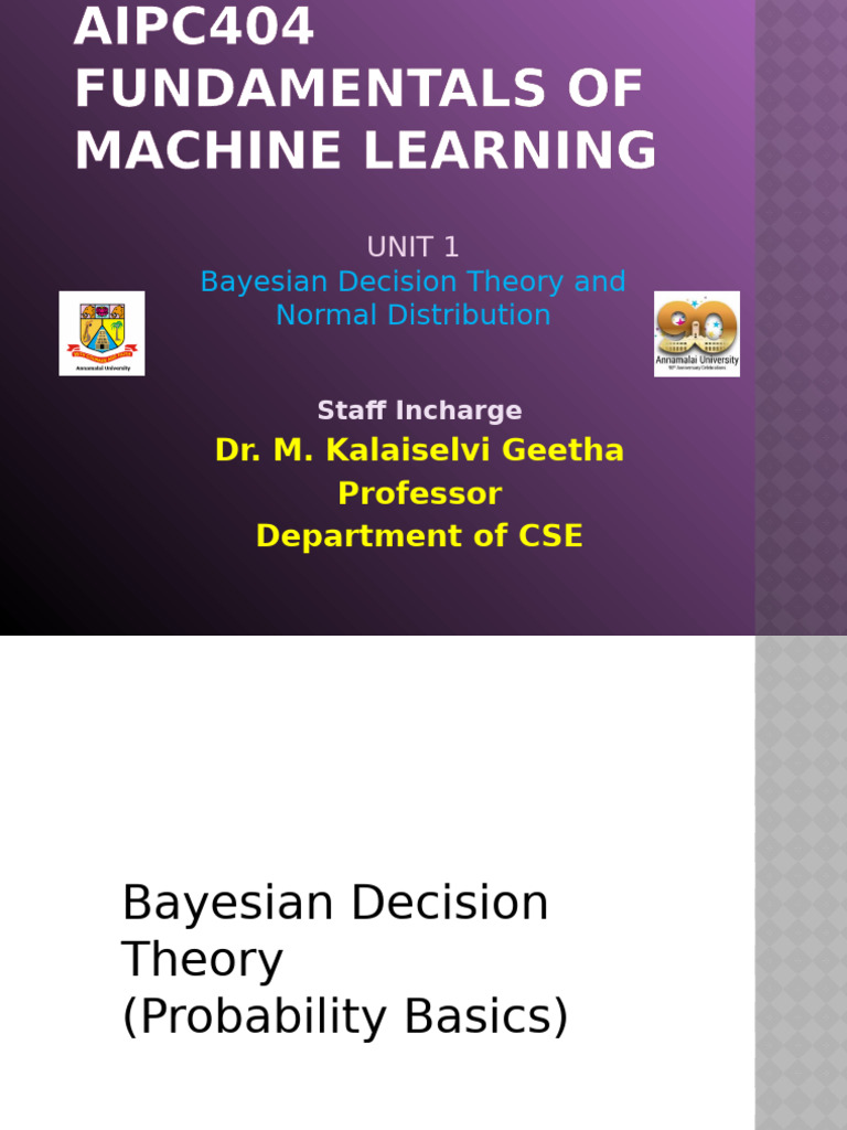 Bayesian Decision Theory Overview | PDF | Probability Distribution ...
