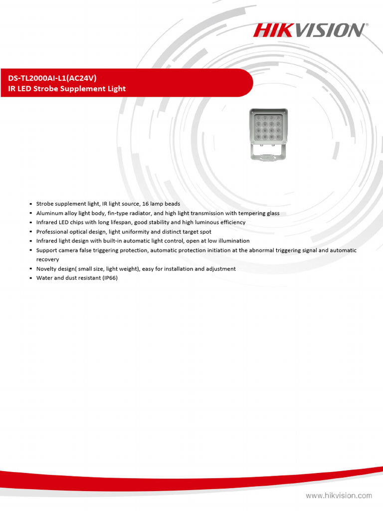DS-TL2000AI-L1(AC24V)_Datasheet_20240705 (1) | PDF | Infrared | Light