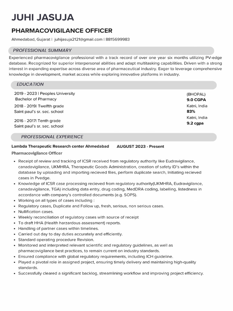Juhi Jasuja - CV-3 | PDF