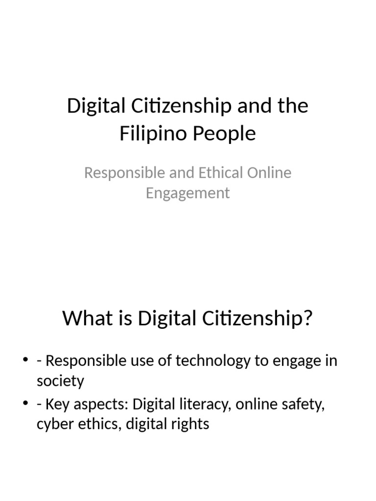 Digital Citizenship for Filipinos | PDF