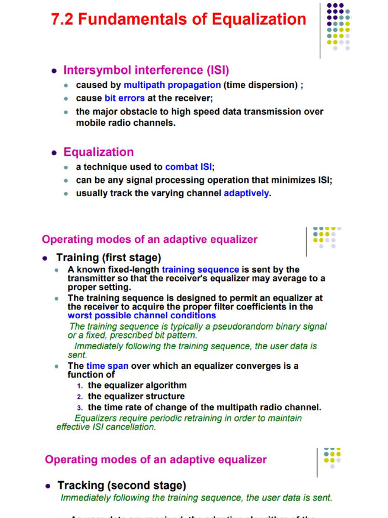 Adaptive Equalizers in Communication Systems | PDF | Equalization (Audio) | Filter (Signal ...