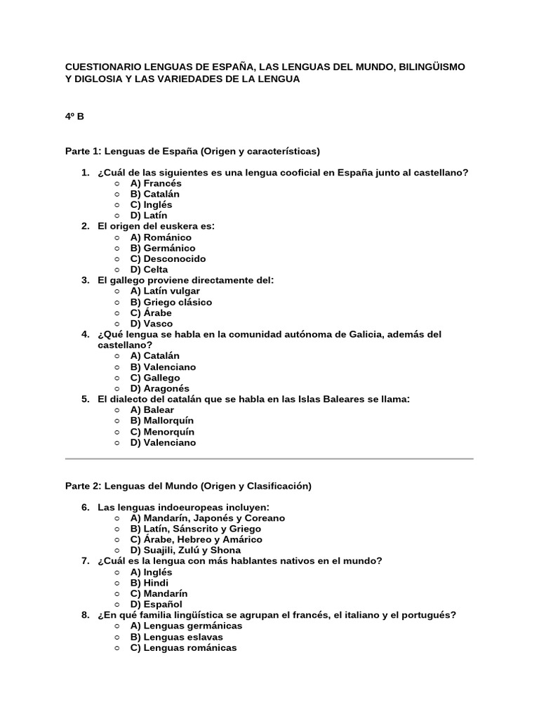 Esquema de Lenguas y Diglosia en España | PDF | Dialecto | Lengua española