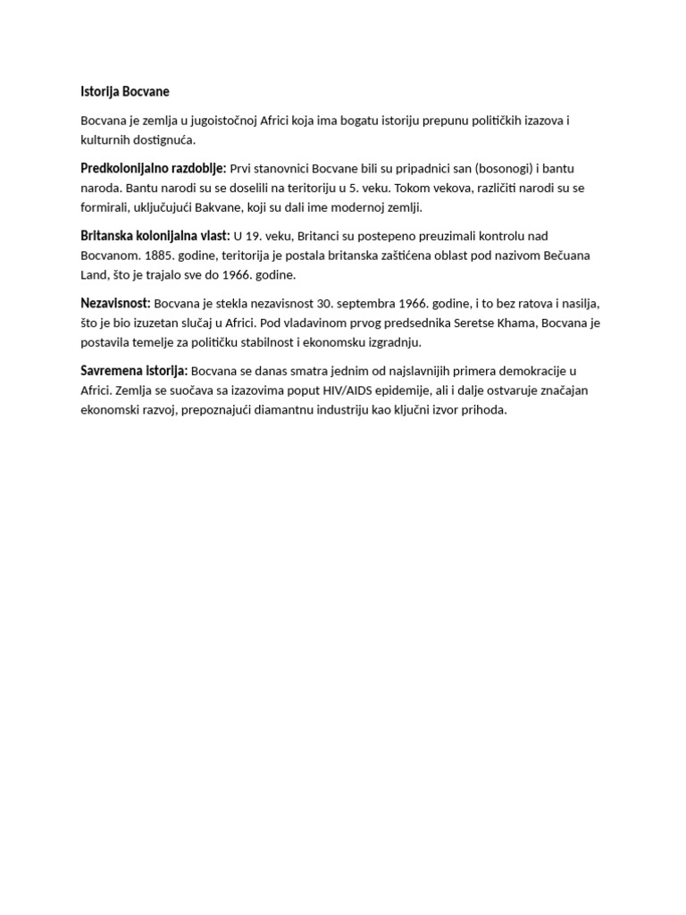 Bocvana | PDF