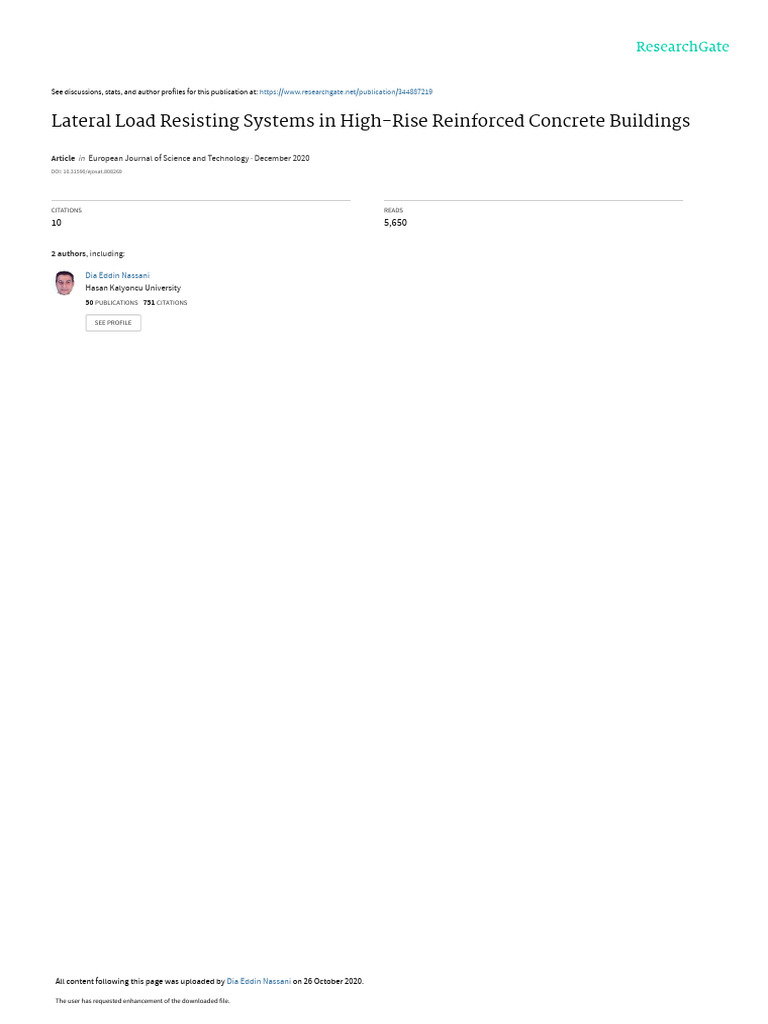 Lateral Load Resisting Systems in High-Rise Reinforced Concrete ...