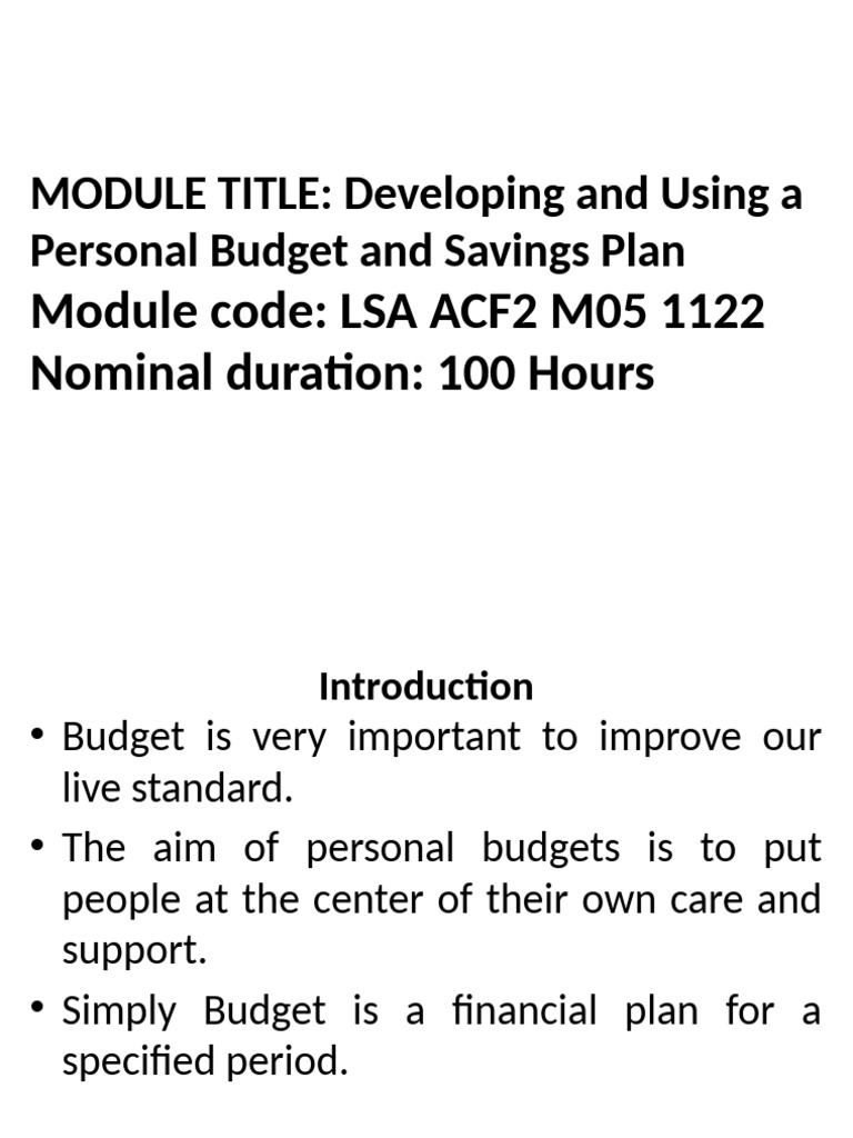 Personal Budgeting and Savings Guide | PDF | Expense | Government ...