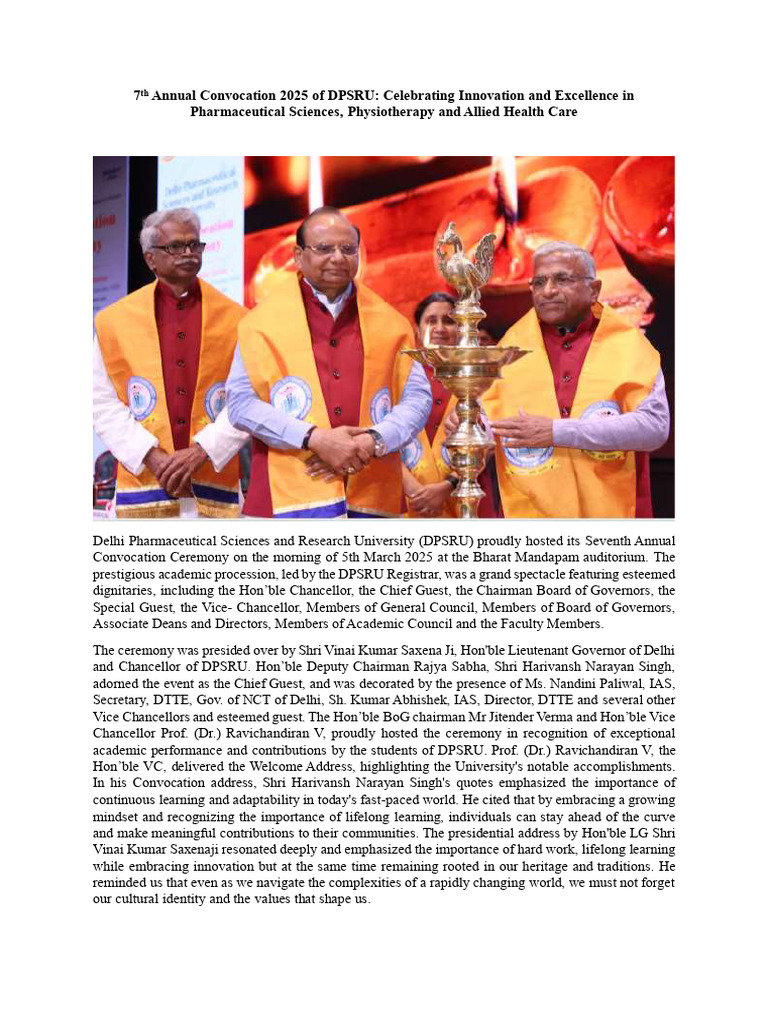7th Annual Convocation 2025 of DPSRU.8efadfbc151bf9f2f747 | PDF