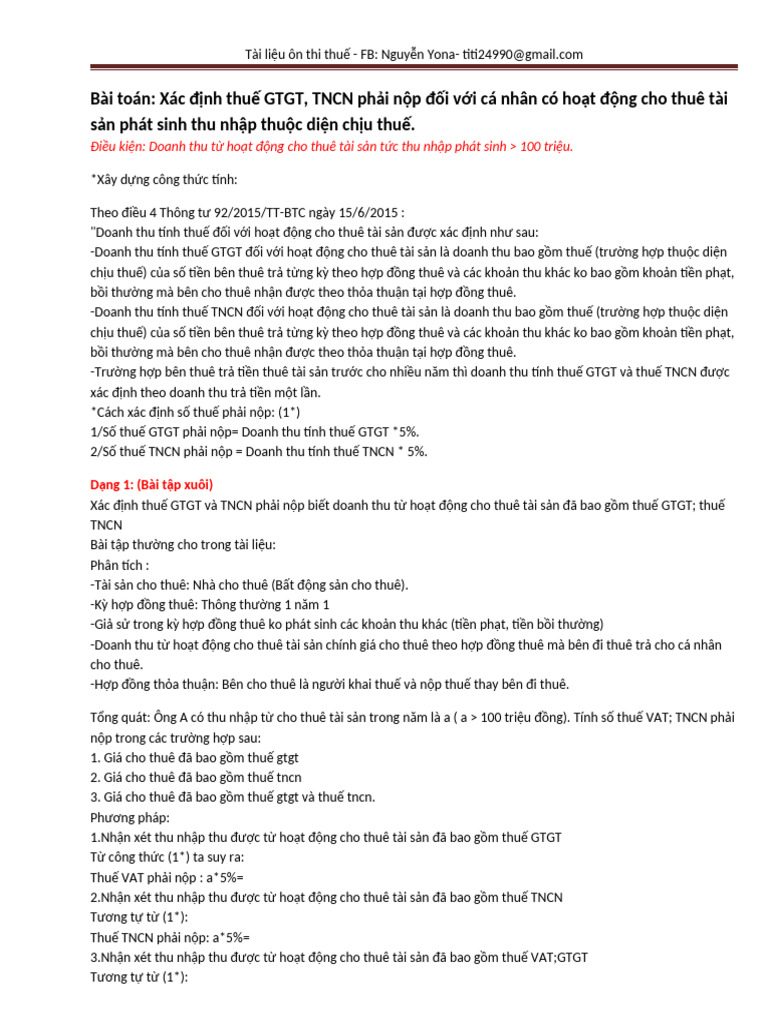 HD GIAI DẠNG BT GỒM GTGT VÀ TNCN | PDF
