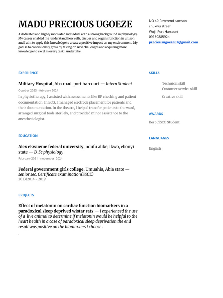 Precious Resume | PDF