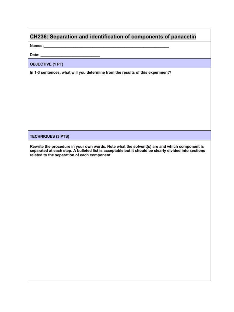 Panacetin in Class Worksheet | PDF | Filtration | Chemistry