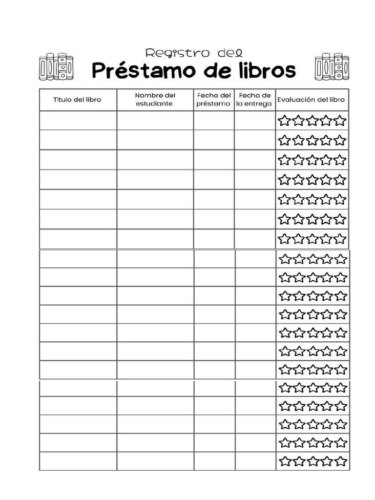 Registro Prestamo de Libros | PDF
