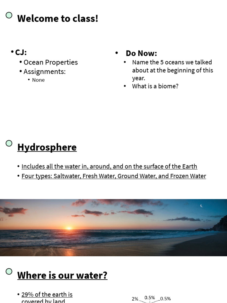 Week 22 Day 2 - Ocean Properties | PDF | Oceans | Water