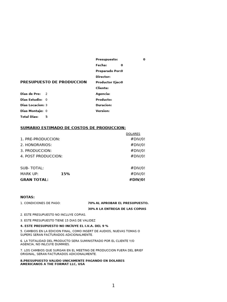 Formato Ppto Full | PDF | Presupuesto
