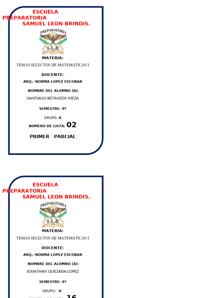 Presentacion de Folder Samuel Leon Brindiz 3 Portadas | PDF