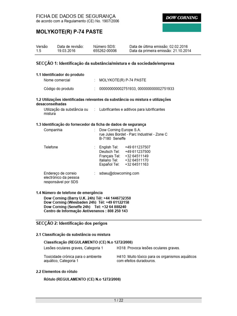 MOLYKOTE p74 Nova | PDF