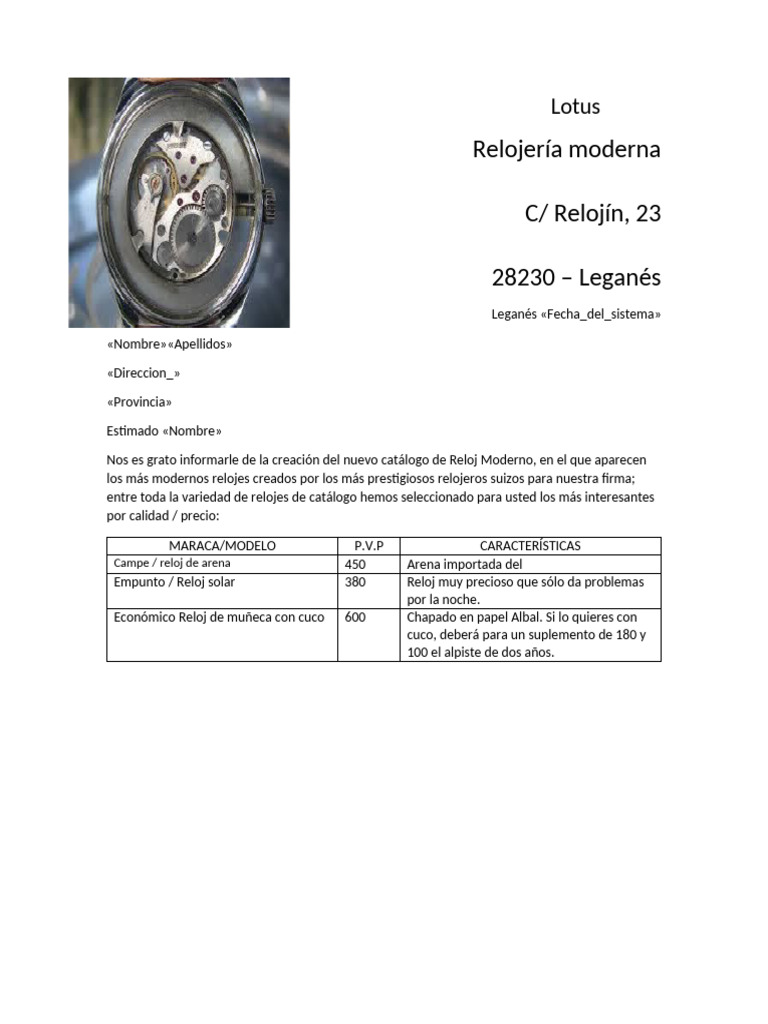 Relojes | PDF