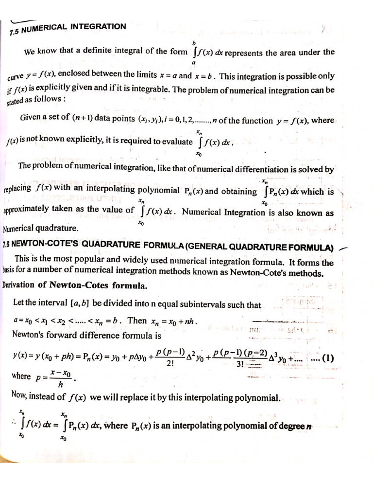 Unit 6 Numerical Integration | PDF