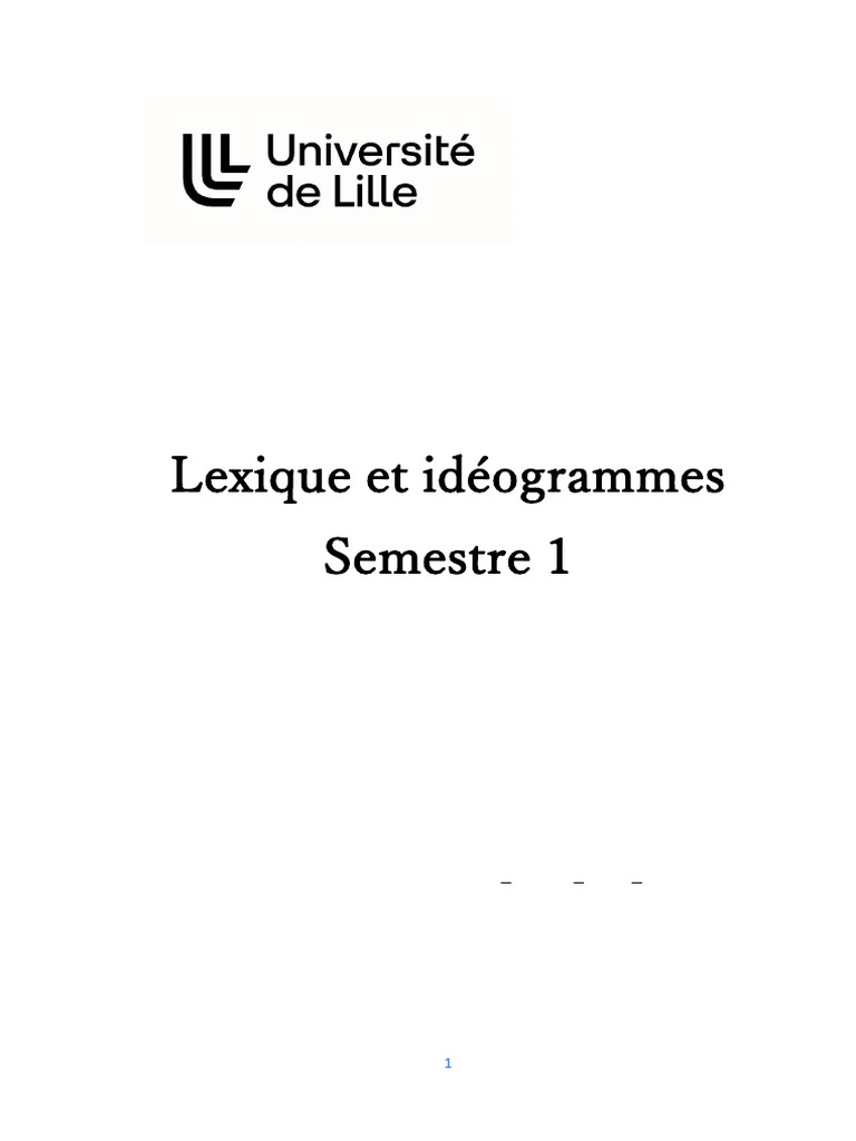 Fascicule Kanji S1 2023 | PDF