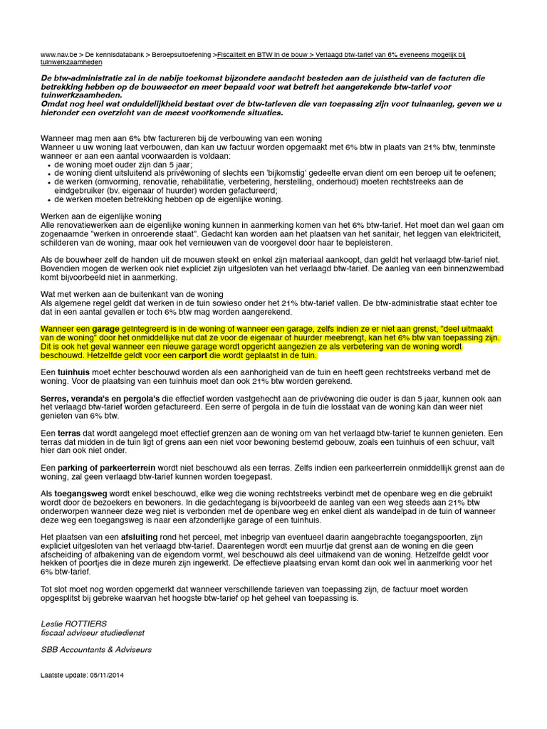Verlaagd Btw-Tarief Van 6% | PDF