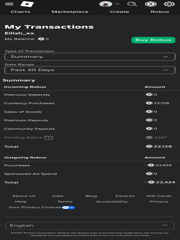 My Transactions - Roblox | PDF