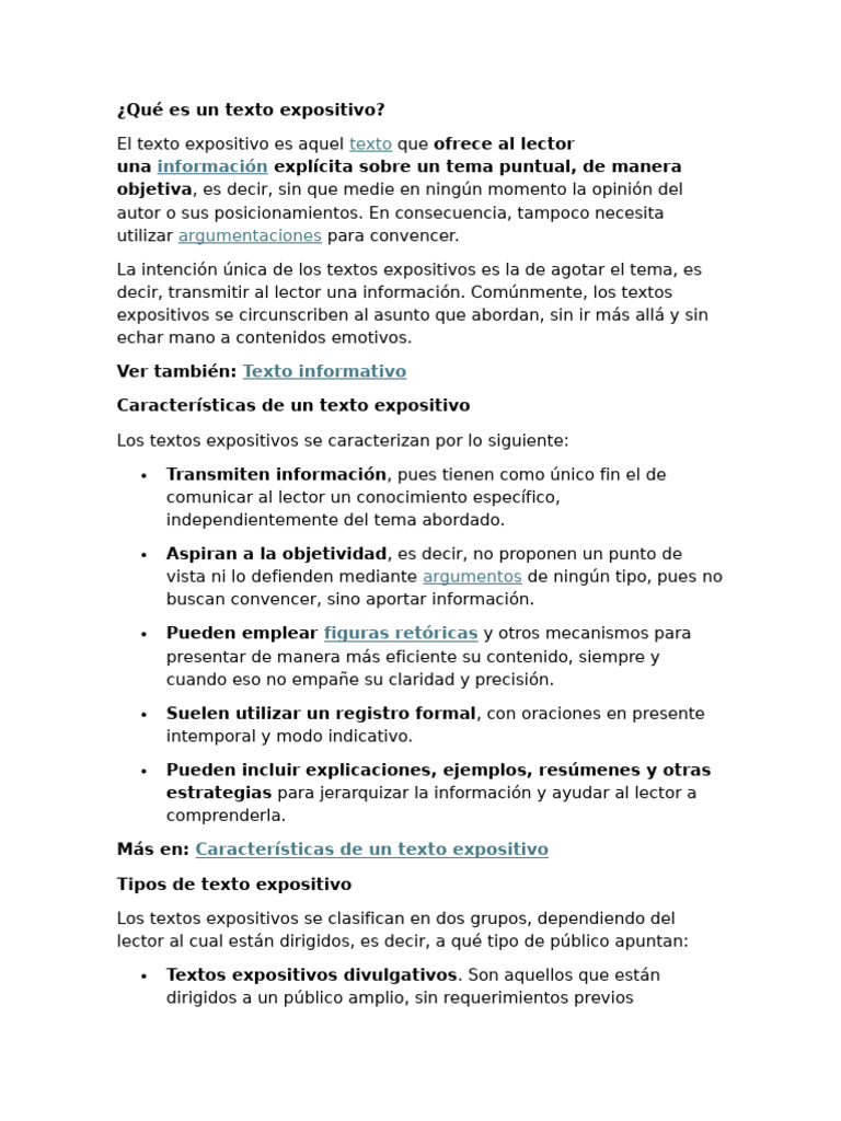 Texto Expositivo para Niños: Ejemplos y Estructura | PDF | Rodilla ...