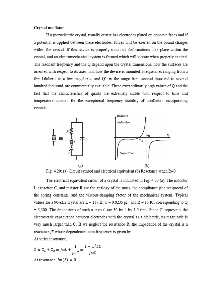 Crystal Oscillator and Frequency Stability of An Oscillator | PDF ...